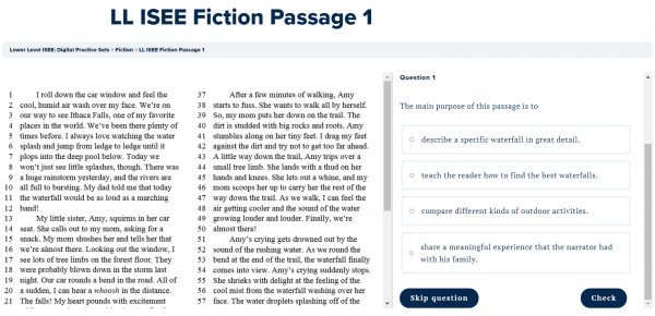 Lower Level ISEE: Digital Question Sets - The Tutorverse